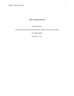 Task 1 - Task 1 of D166 - Dl66-Foundations of Education Task 1 For my ...