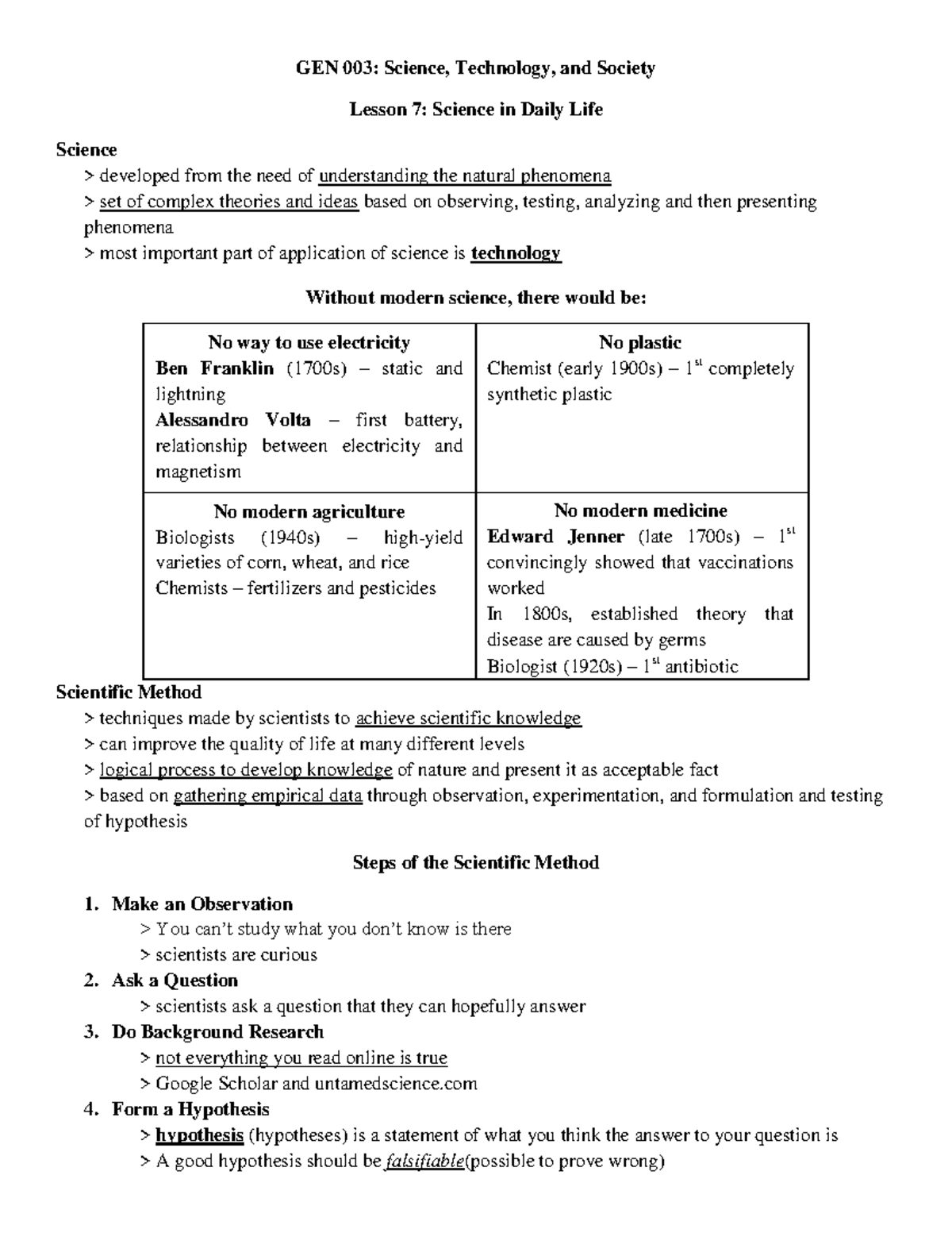 STS Reviewer (some concepts) - GEN 003: Science, Technology, and ...