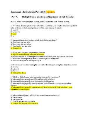 2021 Exam Materials & Manufacturing MECH ENG 2020 Main UG-2021 ...