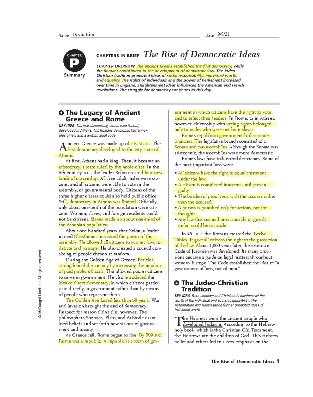 David Kim - H2+Rdg-The+Rise+of+Democratic+Ideas - The Rise of ...