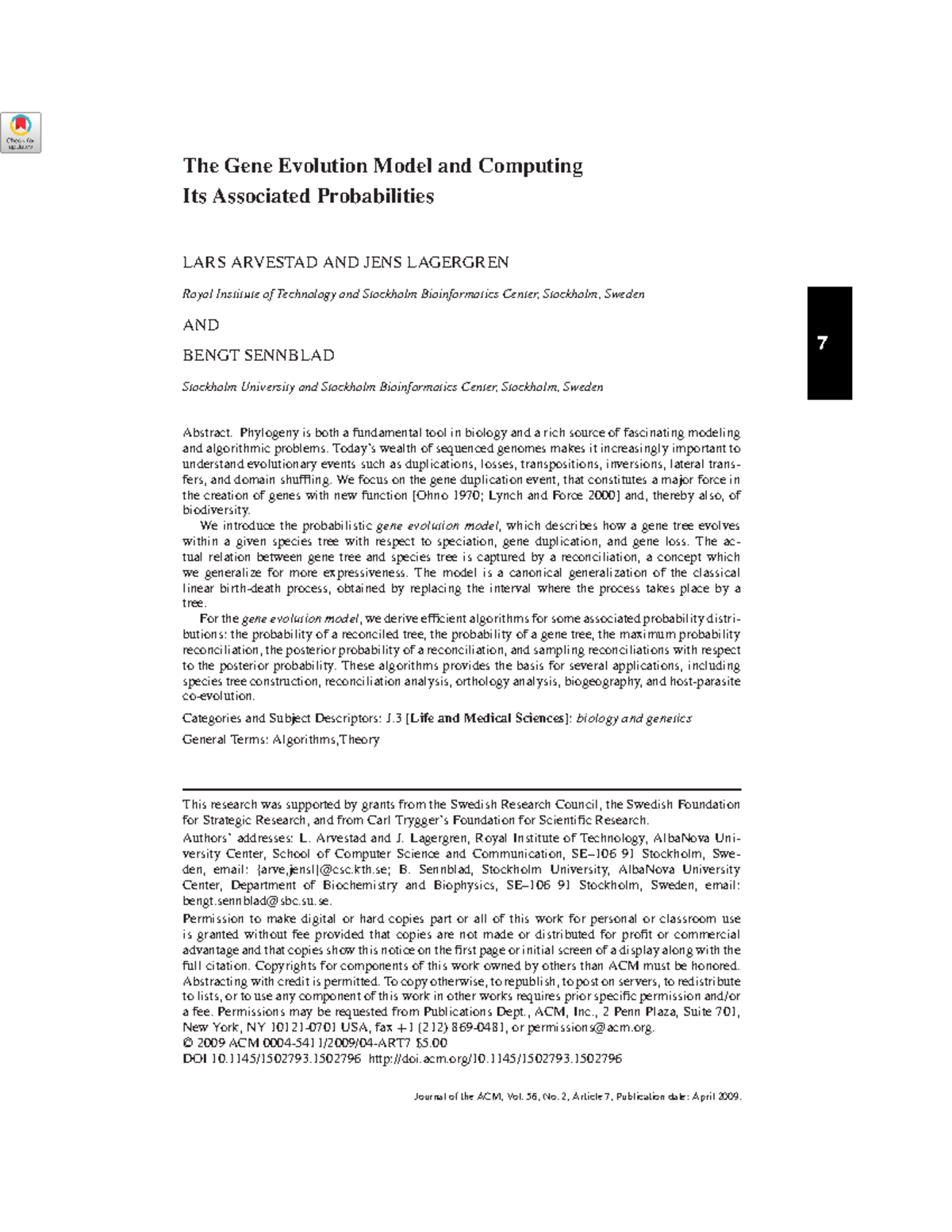 The Gene Evolution Model and Computing - Phylogeny is both a ...