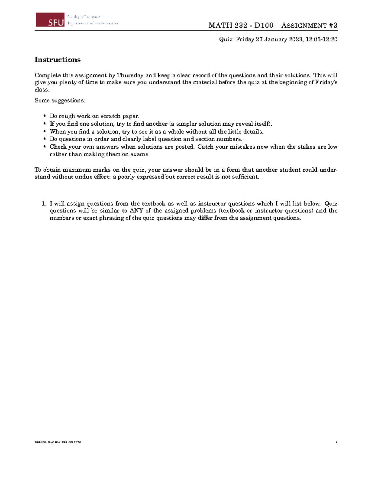 232a3-3 - 232 lecture notes and practice material - MATH 232 - D100 ...