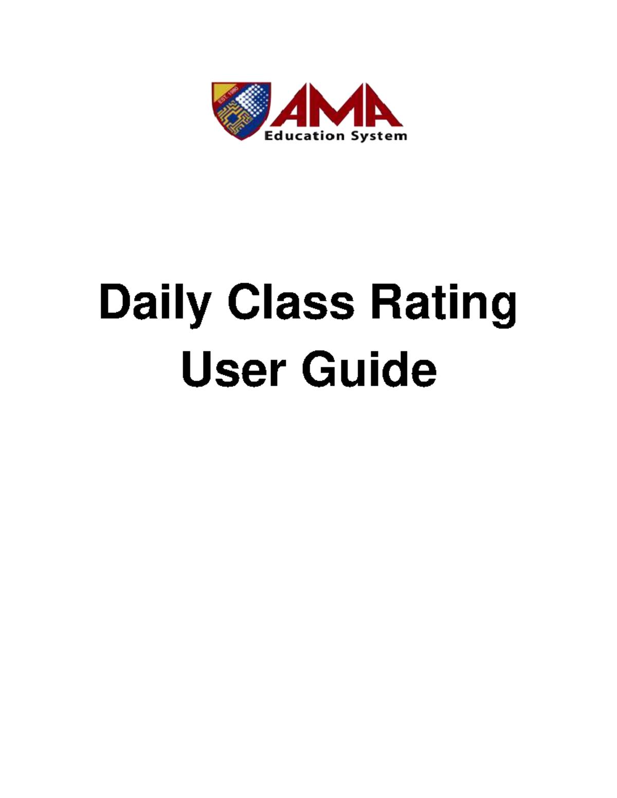 Daily Class Rating User Guide - Information Technology - Daily Class ...