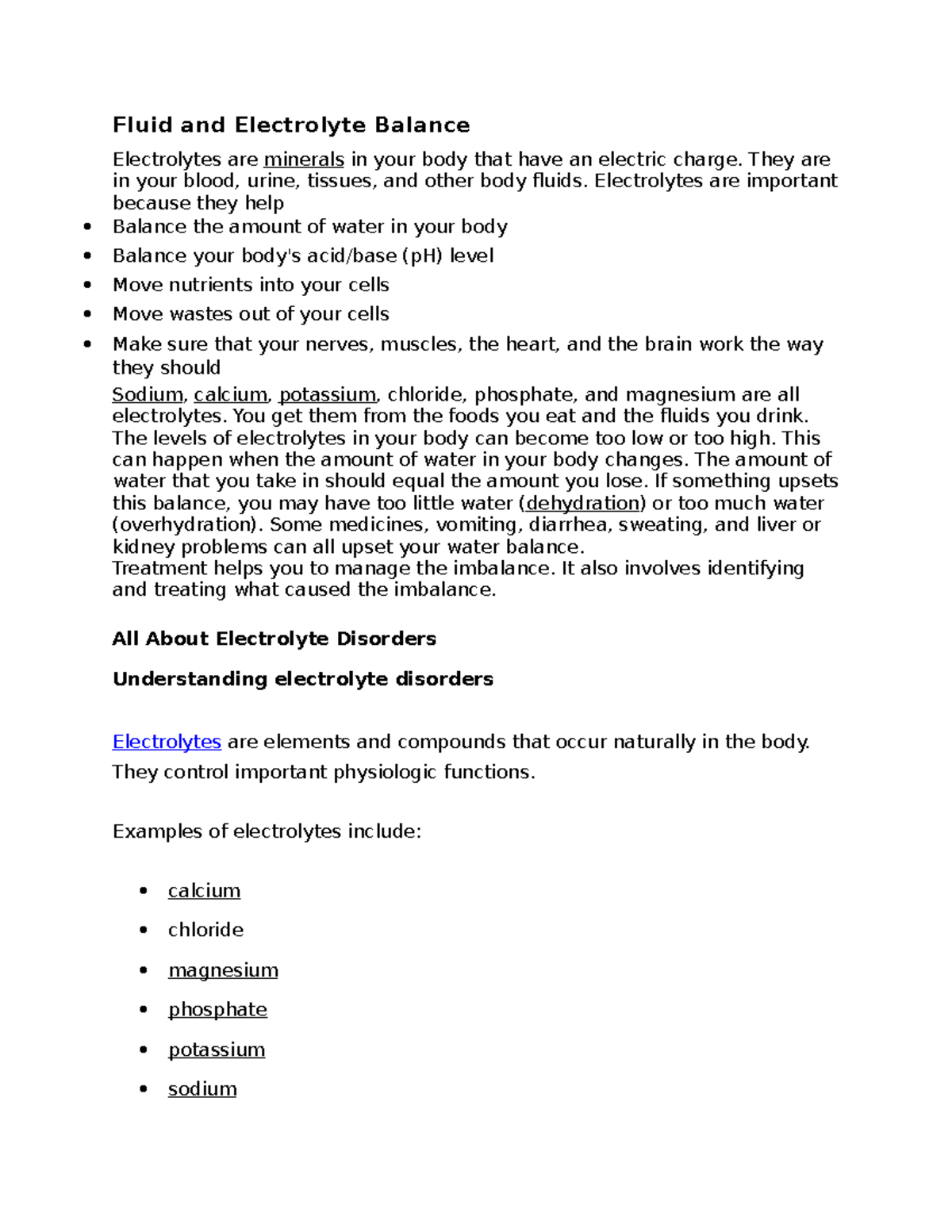 Fluid and Electrolyte Balance - Fluid and Electrolyte Balance ...