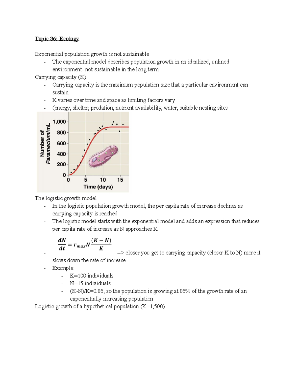 Bio Ecology Notes - Study guide and summary of all unit materials ...