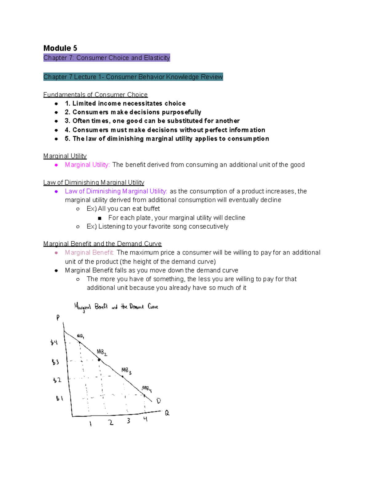ECON 003 Lecture Notes Part 5/8 - Module 5 Chapter 7: Consumer Choice ...