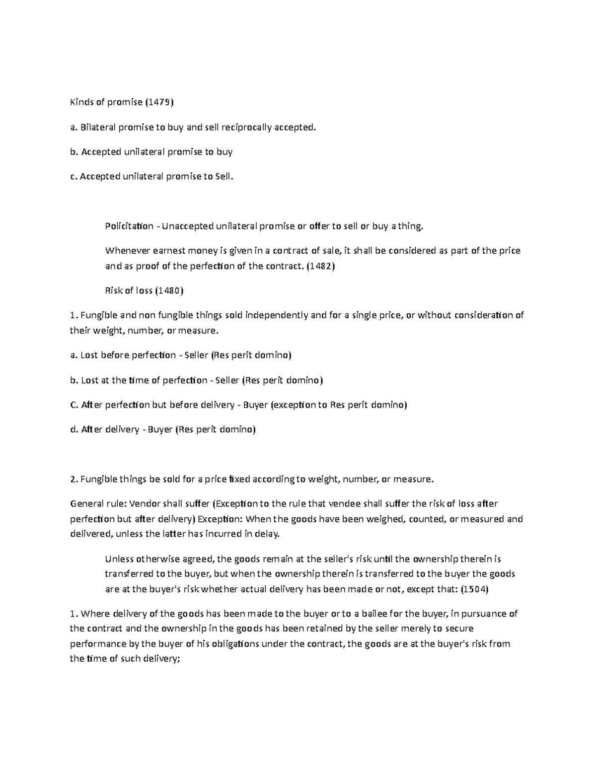 Kinds of promise part 2 - Contract OF Sales part 2 - Kinds of promise ...