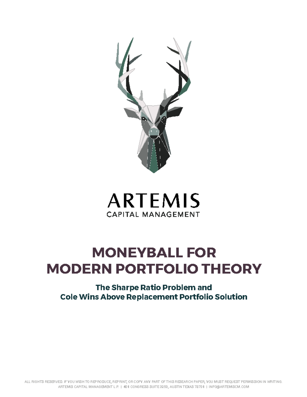 Moneyball For Modern Portfolio Theory The Sharpe Ratio Problem and Cole ...