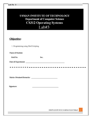 OS-lab5 - this is lab - USMAN INSTITUTE OF TECHNOLOGY Department of Computer Science CS312 ...