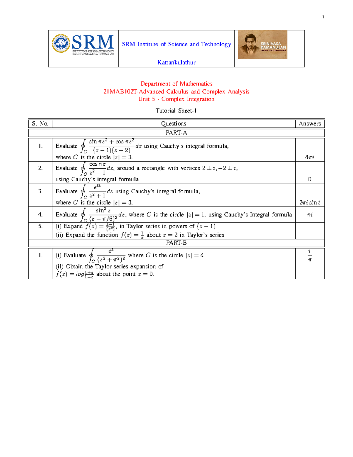 Unit 5 Notes Lecture 1 Srm Institute Of Science And Technology Kattankulathur Department Of