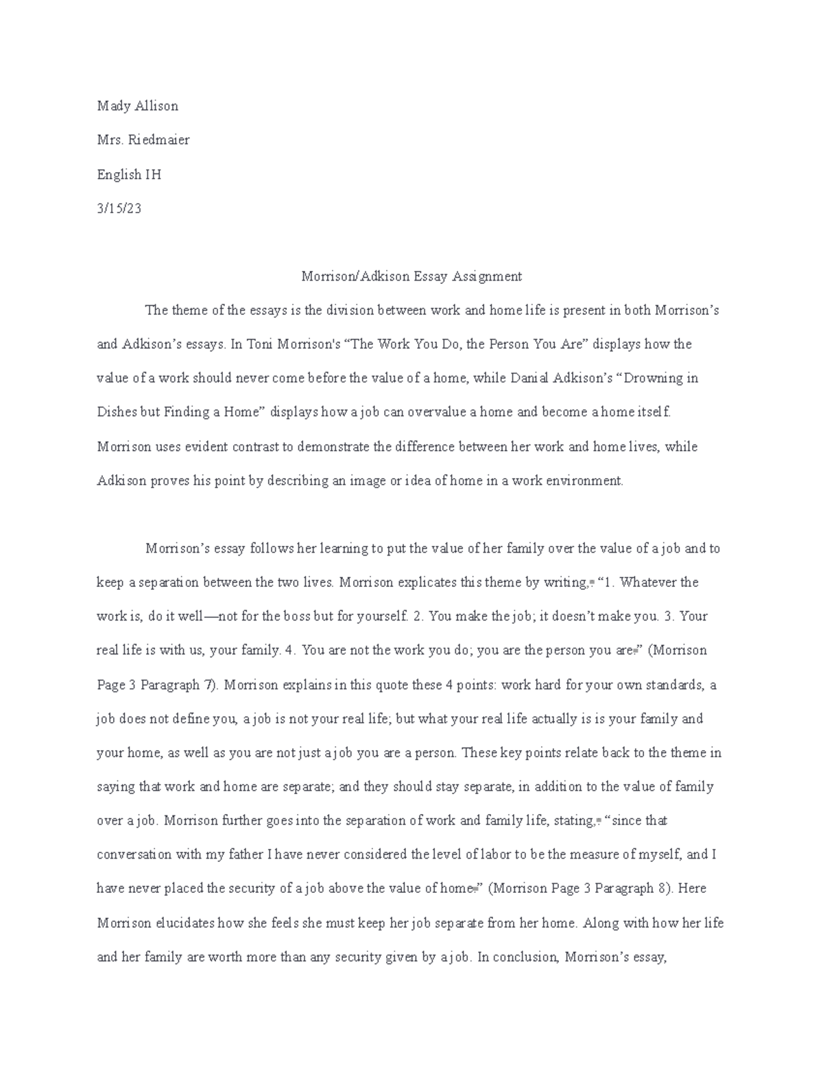 Kami Export - Morrison and Adkison Essay Assignment - Mady Allison Mrs ...