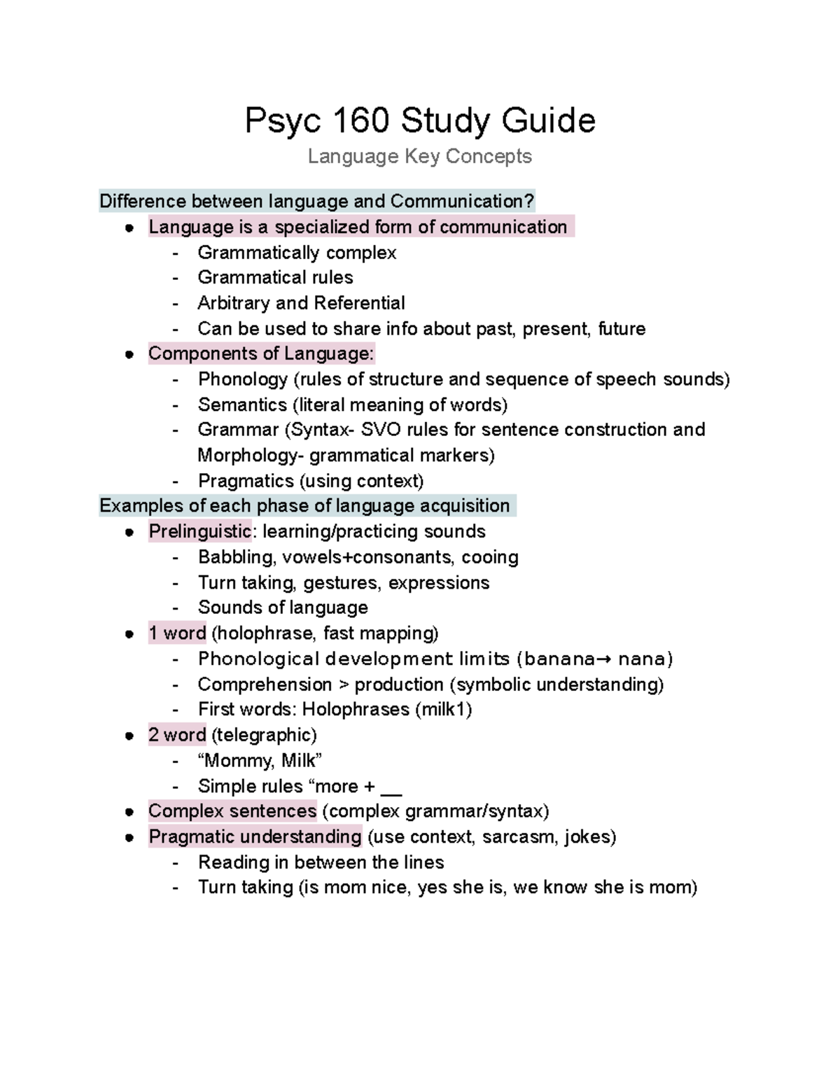 Psyc 160 exam 3 Study Guide (language) - Psyc 160 Study Guide Language ...