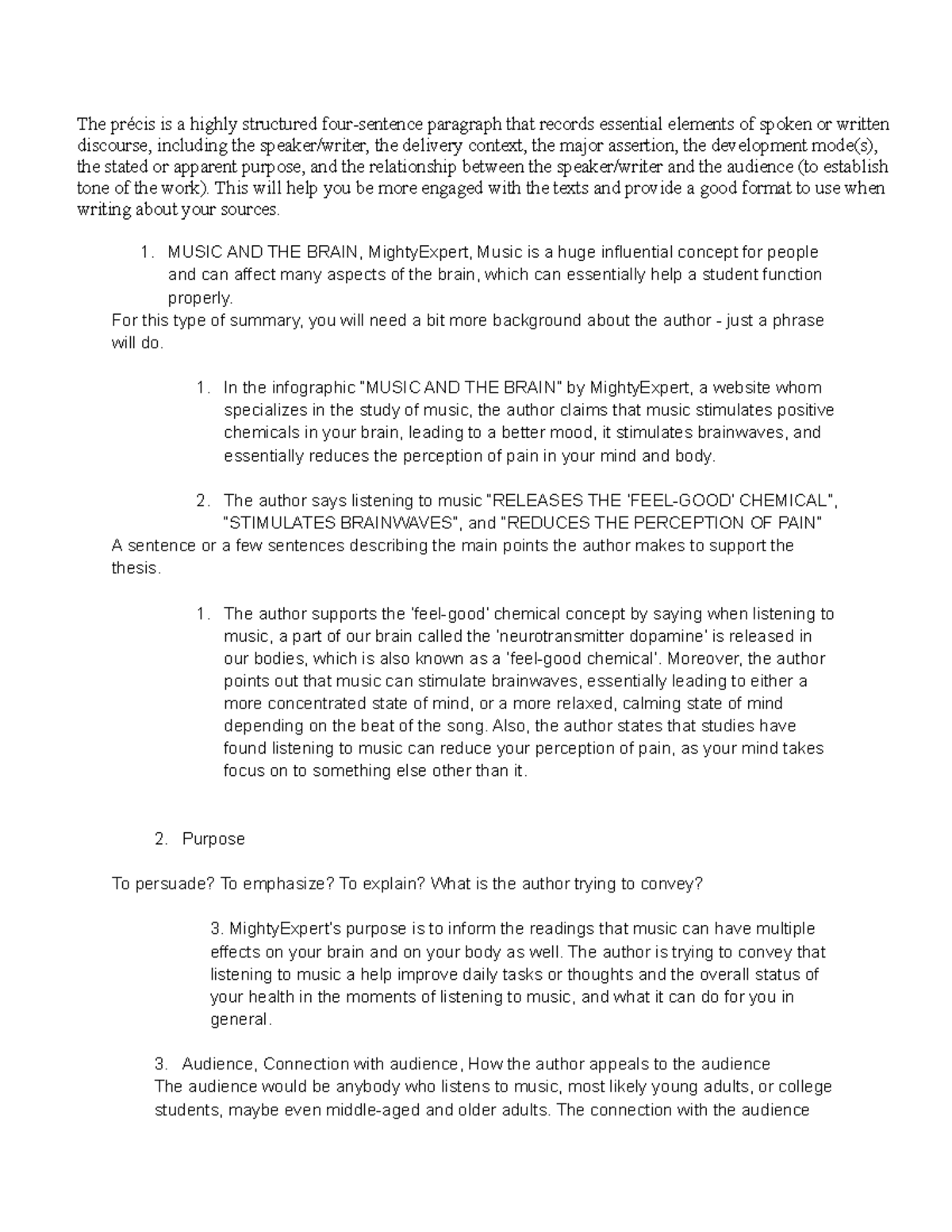 Rhetorical Precis Synthesis Worksheet Summary - The précis is a highly ...