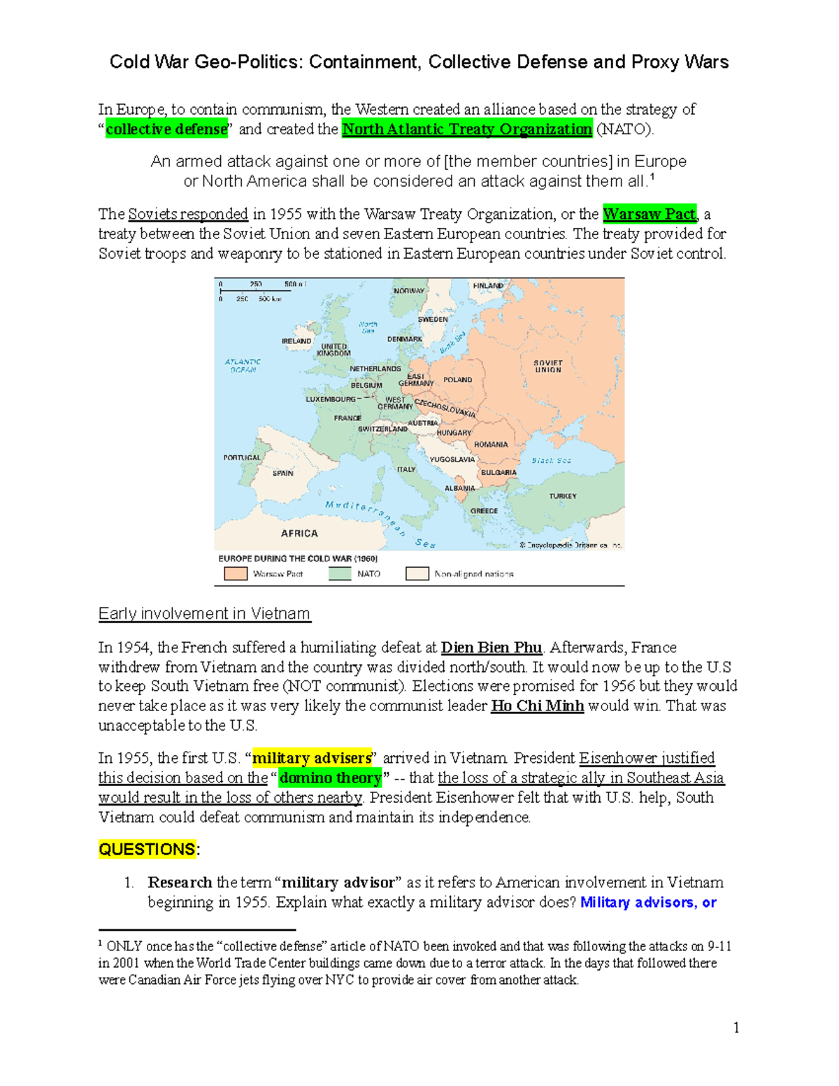 U27 L37 A3 Cold War Geo Politcs with Cuban Missile Crisis - Cold War ...