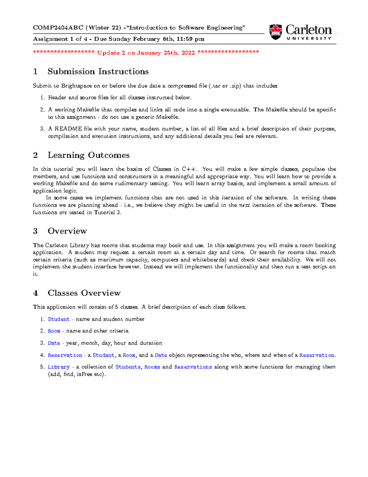 Assignment 1 W22 - Assignment 1 of 4 - Due Sunday February 6th, 11:59 pm ...