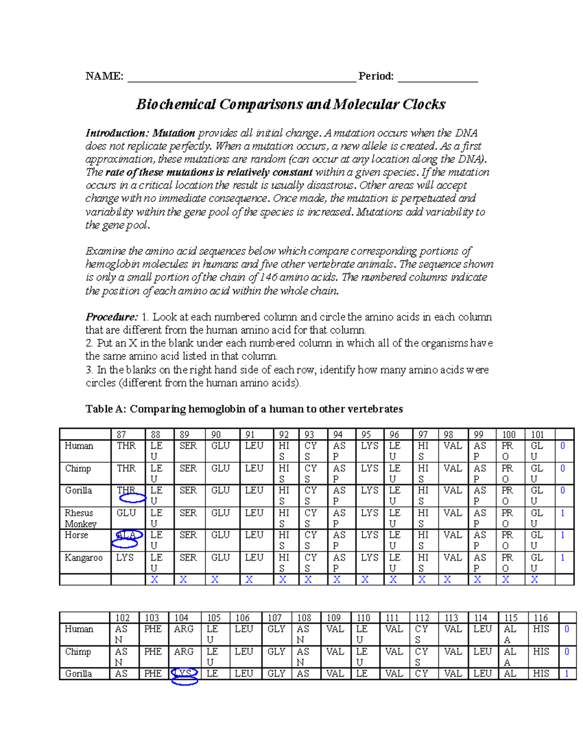 KEY-Biochemical Comparisons for BSC - NAME ...