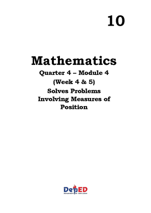 8 Q2 Math - Module 8 for Quarter 2 Mathematics 10 - 10 Mathematics Quarter 2 – Module 8 The ...