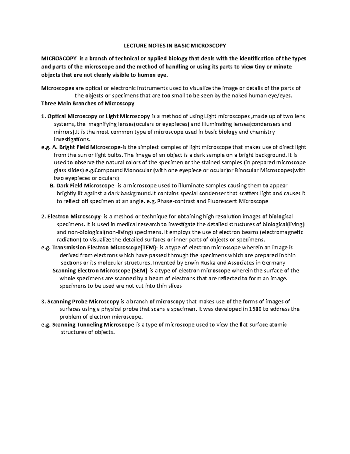 Lecture- Notes-IN- Basic- Microscopy - LECTURE NOTES IN BASIC ...