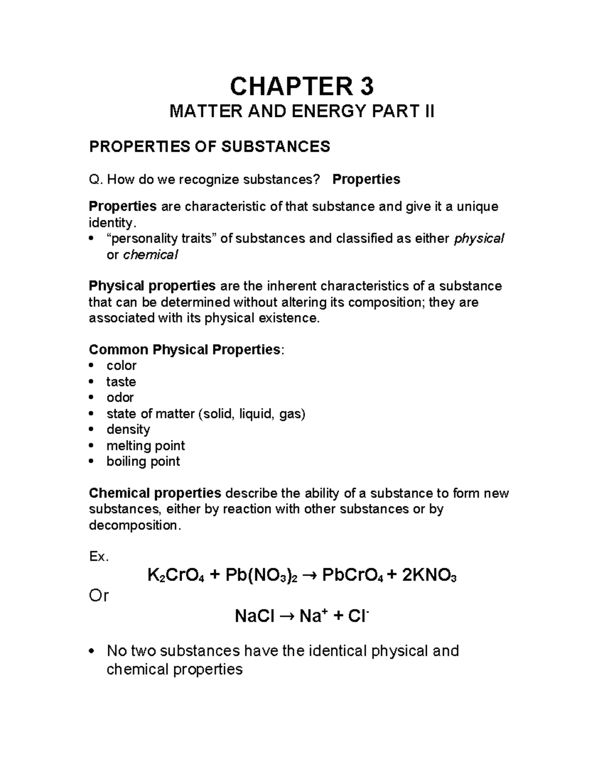 Chapter 3 part 2 - CHEM 121 - CHAPTER 3 MATTER AND ENERGY PART II ...