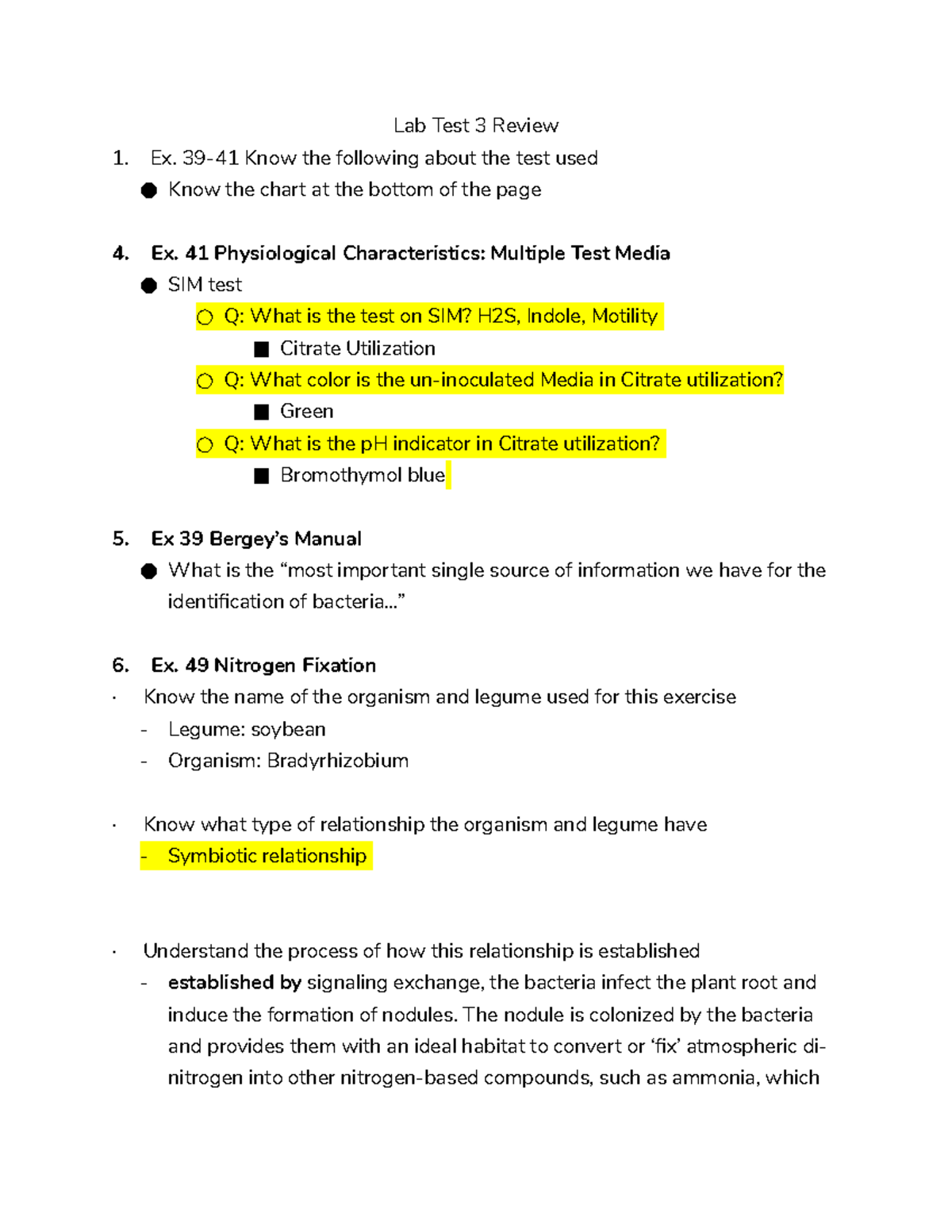 Micro Lab Exam 3 - Lecture notes Exam 3 material - Lab Test 3 Review Ex ...