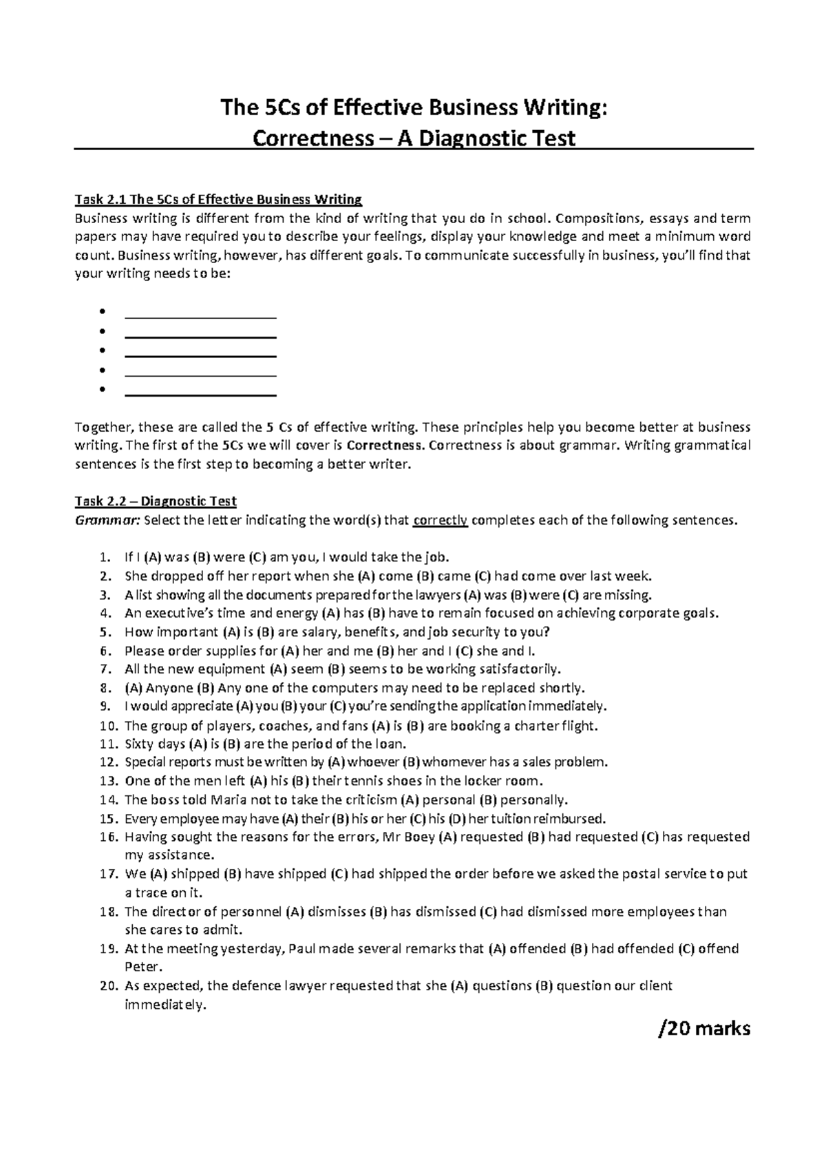 The 5Cs of Effective Business Writing - 2 - The 5Cs of Effective ...