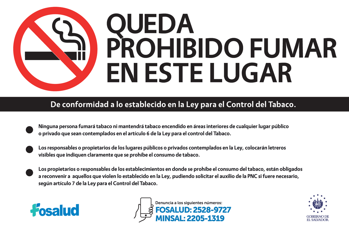 Rotulo Prohibido Fumar - De conformidad a lo establecido en la Ley para ...
