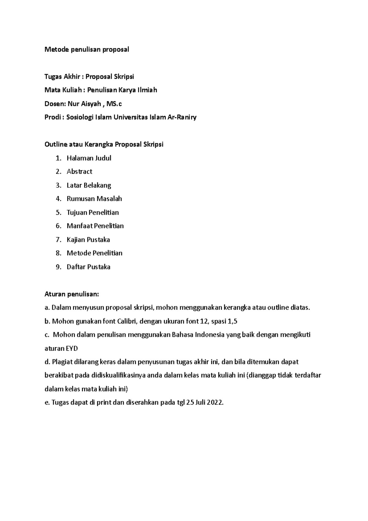 Metode penulisan Ilmiahdocx - Metode penulisan proposal Tugas Akhir ...