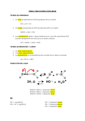 Tema 9. Ácido Base - ... - . Tema 9. Reacciones Acido-Base 1 ...