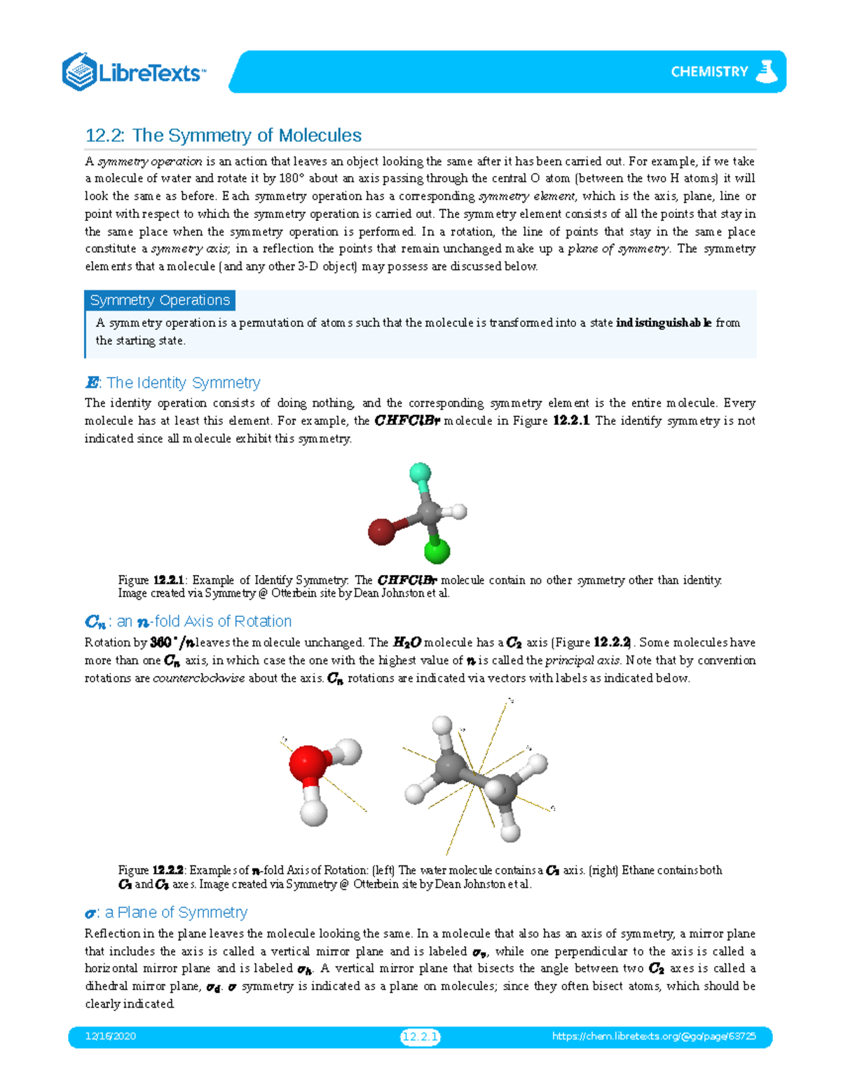 molecular symmetry - 12: The Symmetry of Molecules A symmetry operation ...