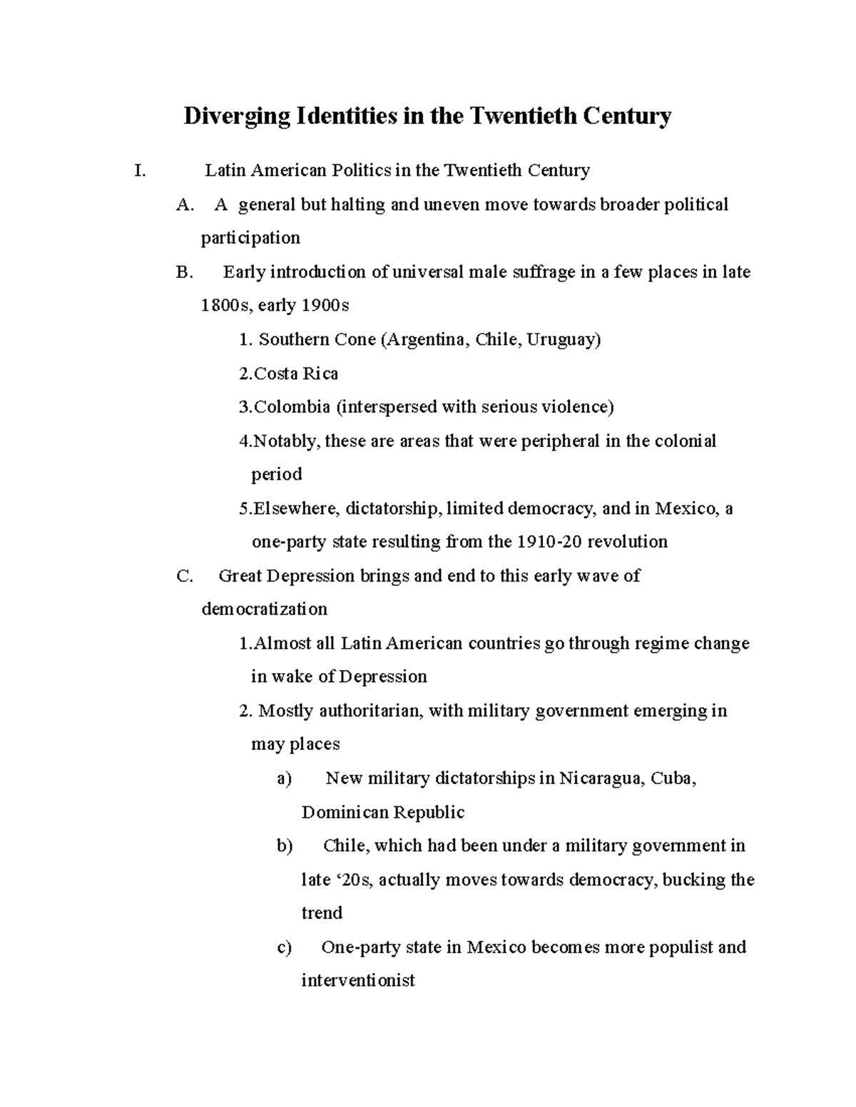 Diverging Identities in the Twentieth Century - Latin American Politics ...