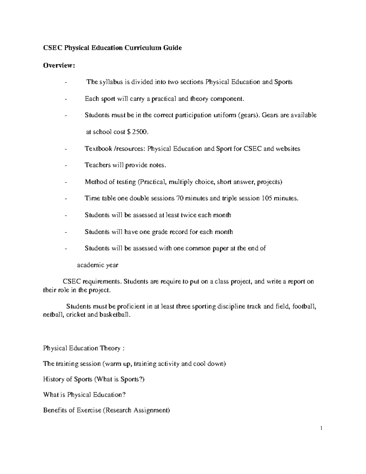 Physical-Education-&-Sport-Curriculum-Guide-Grade-10-11 for students of ...