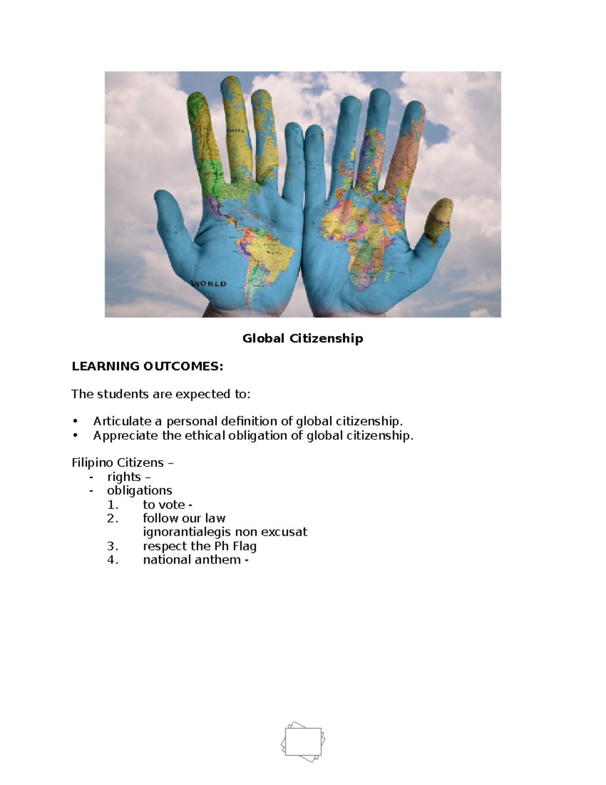 Module 15 Global Citizenship - Global Citizenship LEARNING OUTCOMES ...