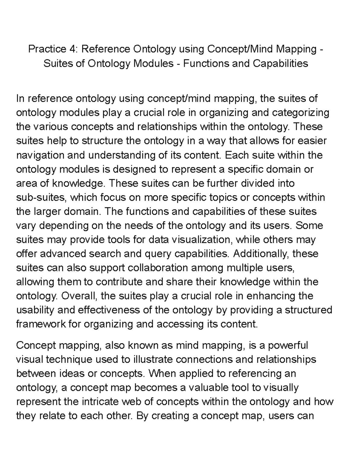 Practice 4 Reference Ontology using Concept Mind Mapping - Suites of ...