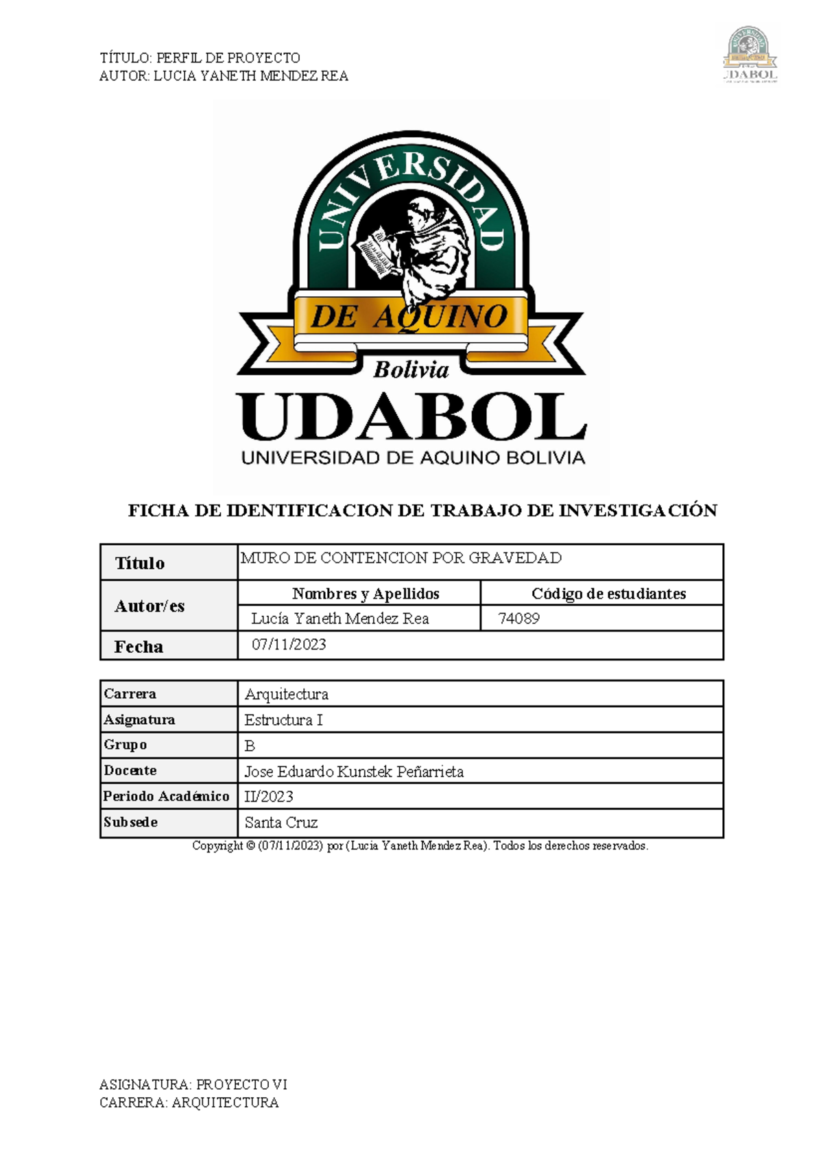 Informe DE Estructuras - AUTOR: LUCIA YANETH MENDEZ REA FICHA DE ...