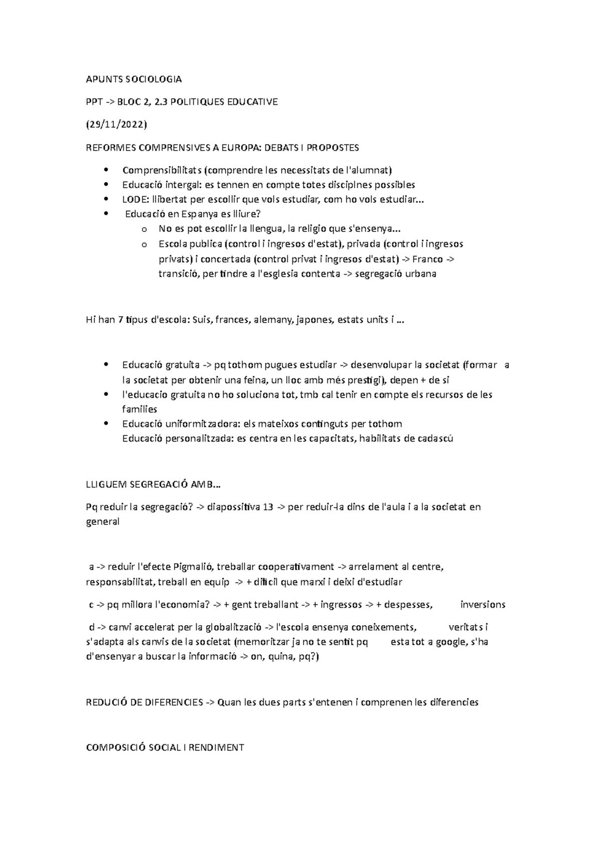 Apunts socio - bmnnn - APUNTS SOCIOLOGIAPPT -> BLOC 2, 2 POLITIQUES ...