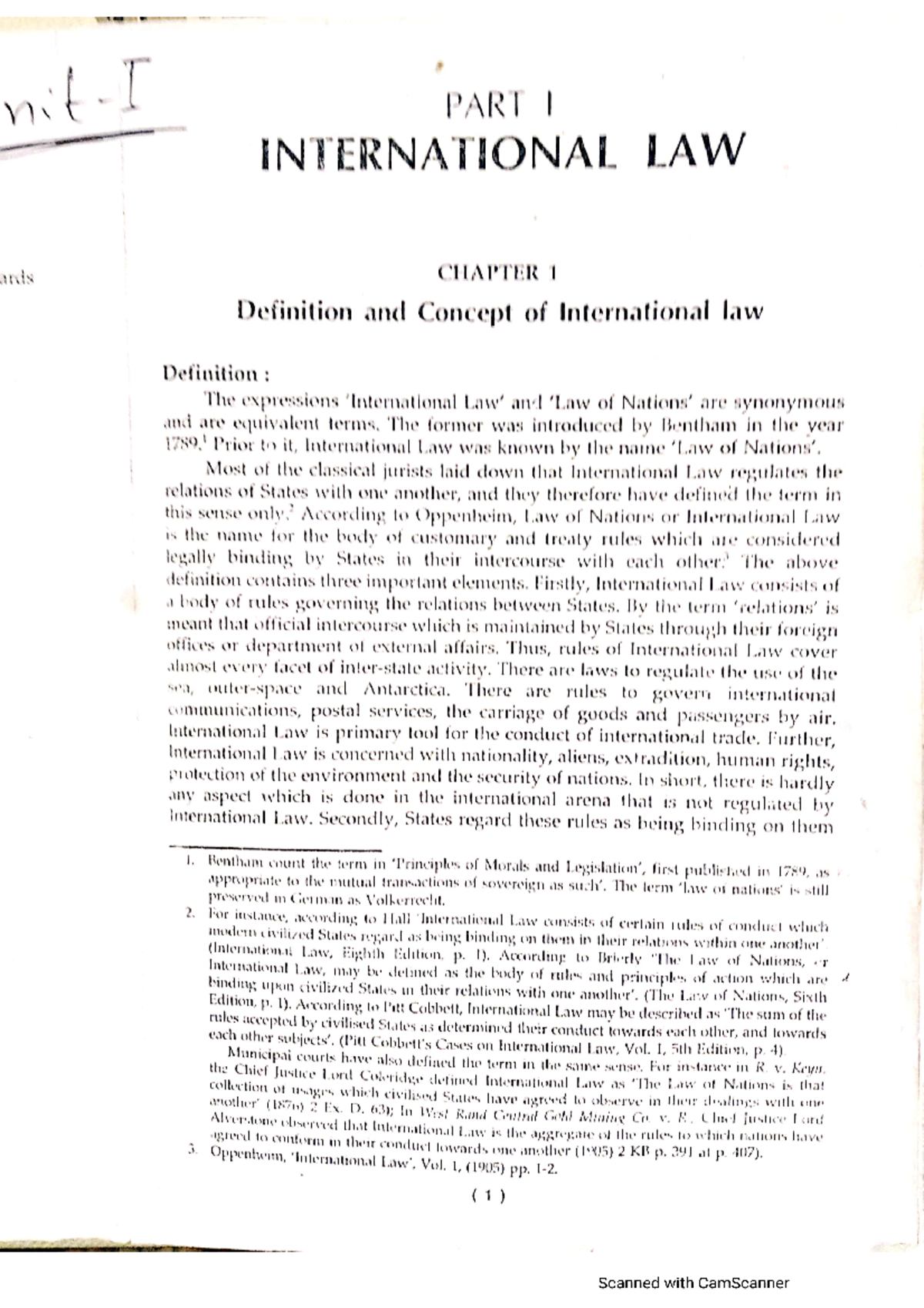 Definition of il - International Law - PART I INTERNATIONAL LAW ards ...
