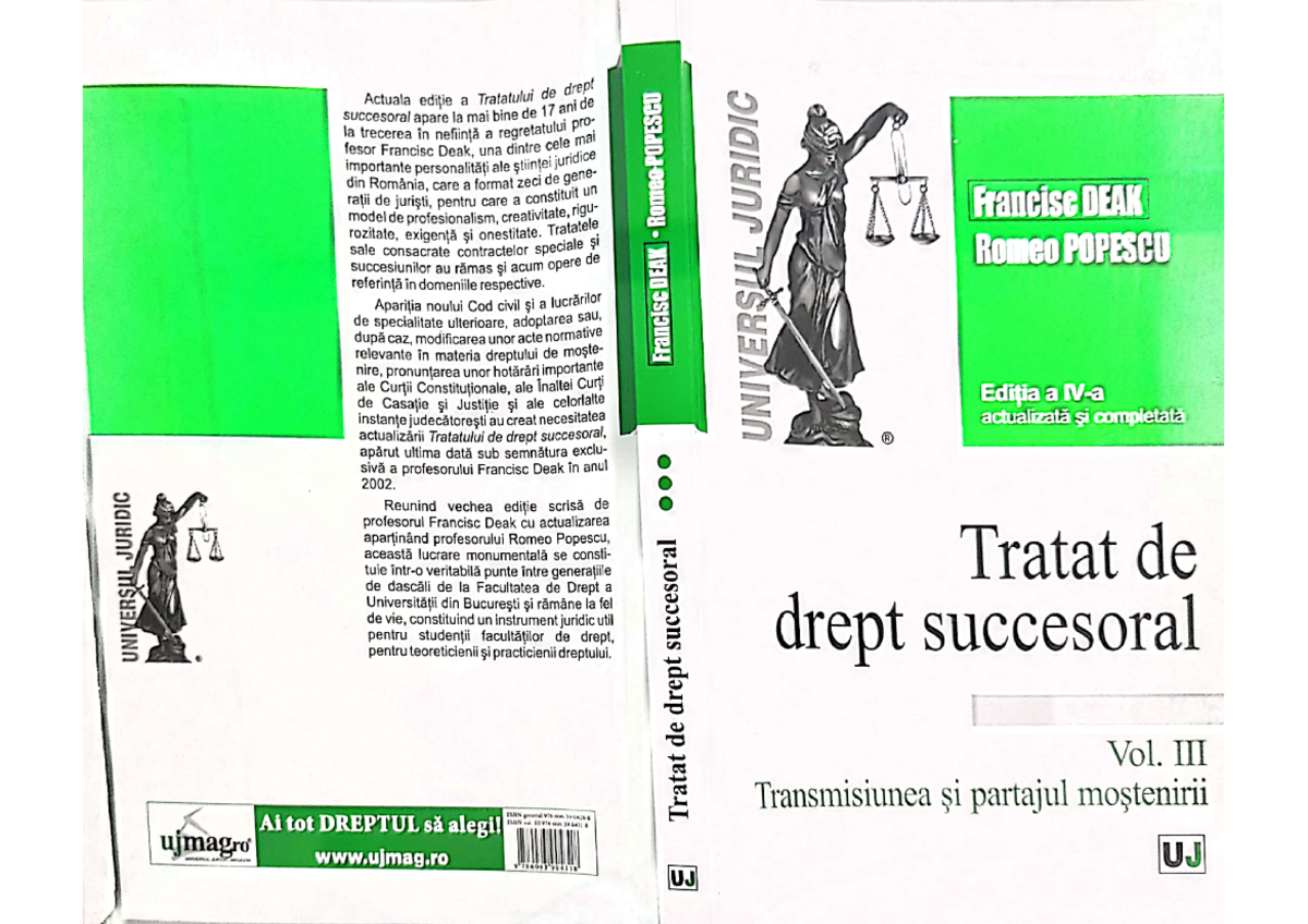 3Fr. Deak - Tratat de drept succesoral vol. III - Drept Civil ...