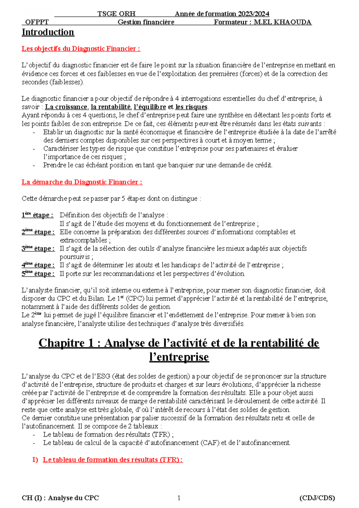 CH (I) L'Analyse du CPC (ESG) [Stag] (OK) - OFPPT Gestion financière Formateur : M KHAOUDA - Studocu