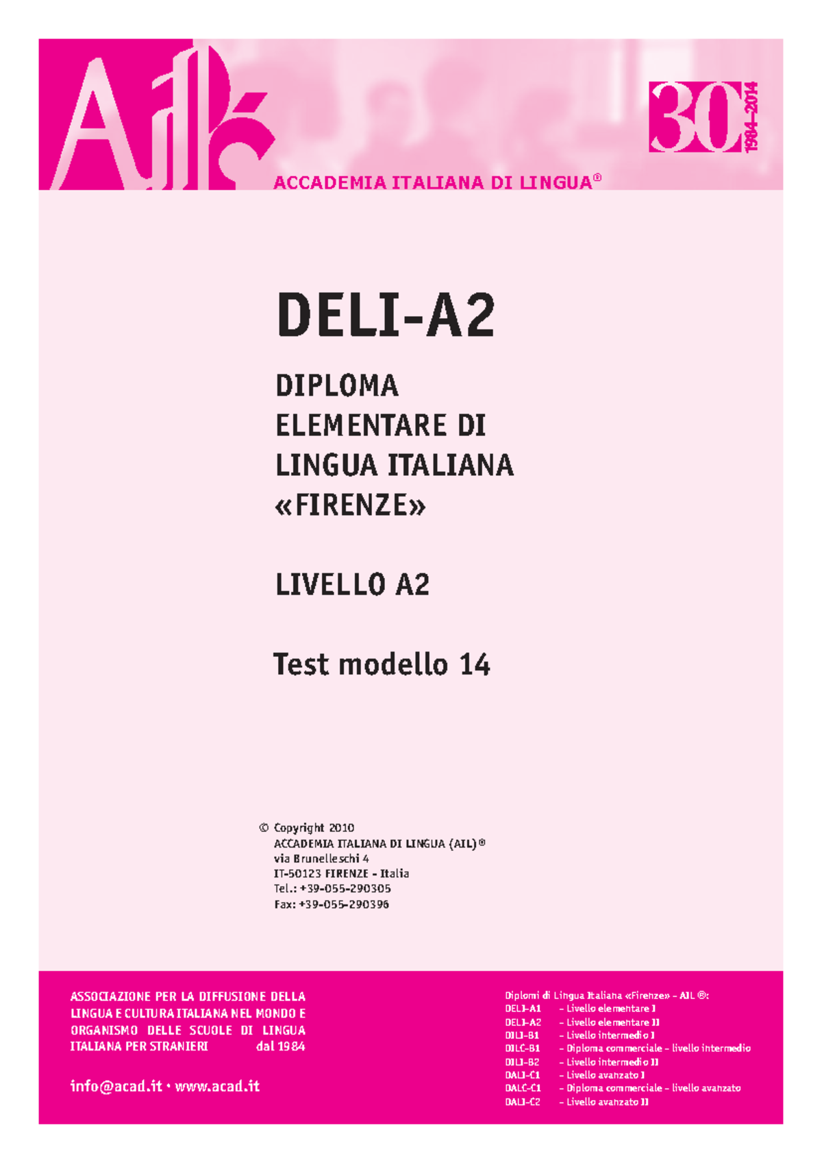 esame dell'italiano esercizi CELI - THE ITALIAN LANGUAGE DIPLOMAS ...