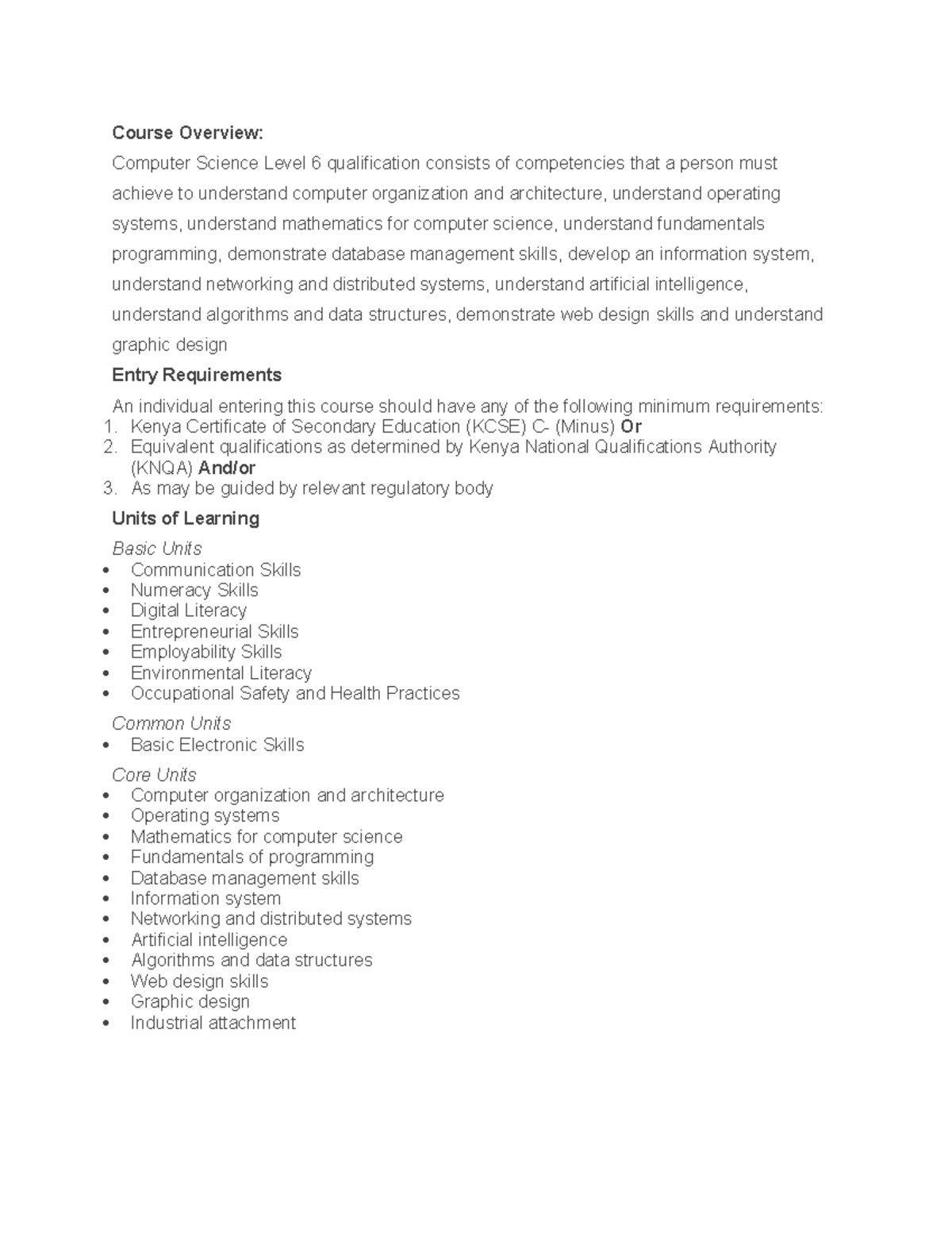 Course Overview computer science - Course Overview: Computer Science ...