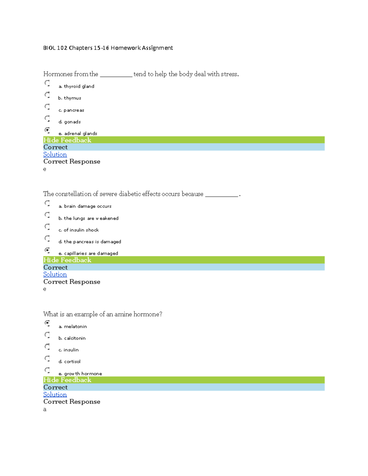 BIOL 102 Chapters 15-16 Homework Assignment - BIOL 102 Chapters 15-16 Homework Assignment ...