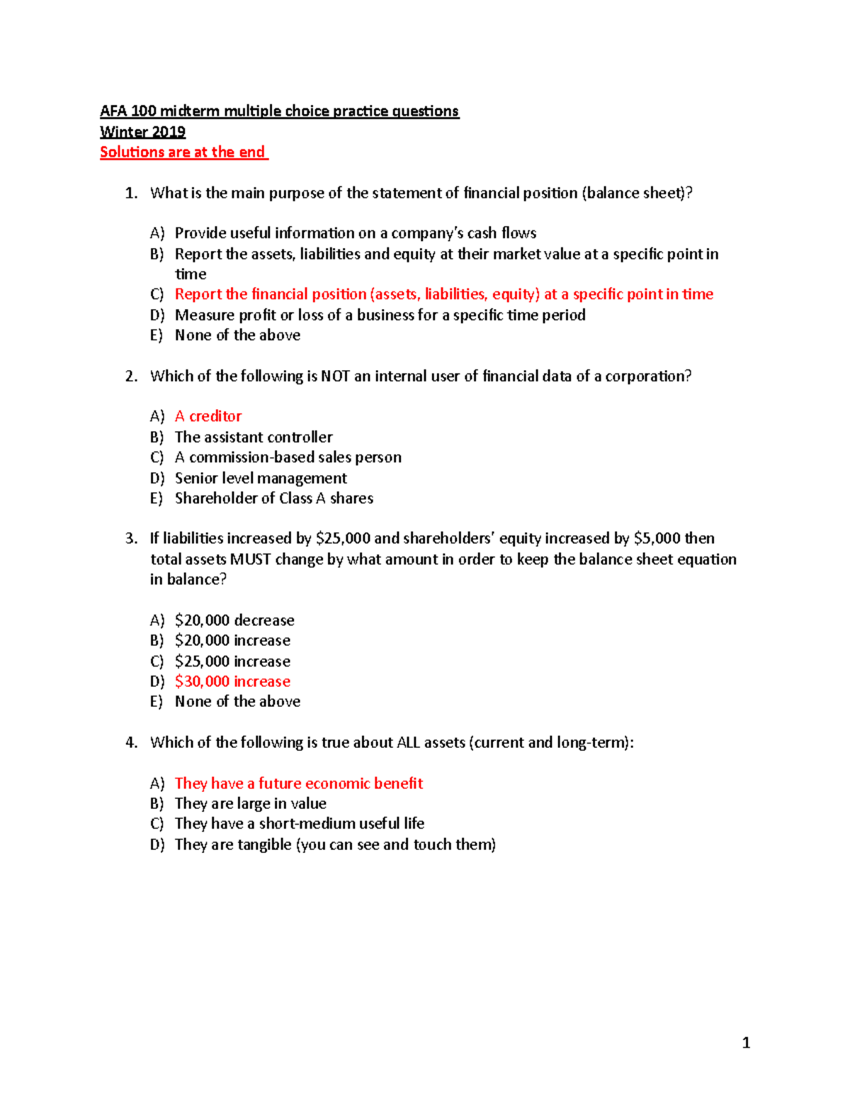 Midterm, questions - AFA 100 midterm multiple choice practice questions ...