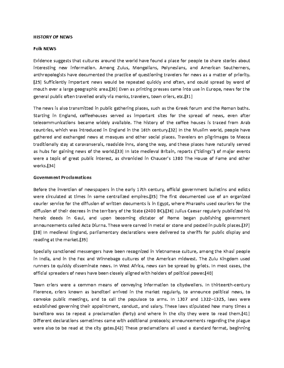 History OF NEWS-WP - Selective writing for students - HISTORY OF NEWS ...