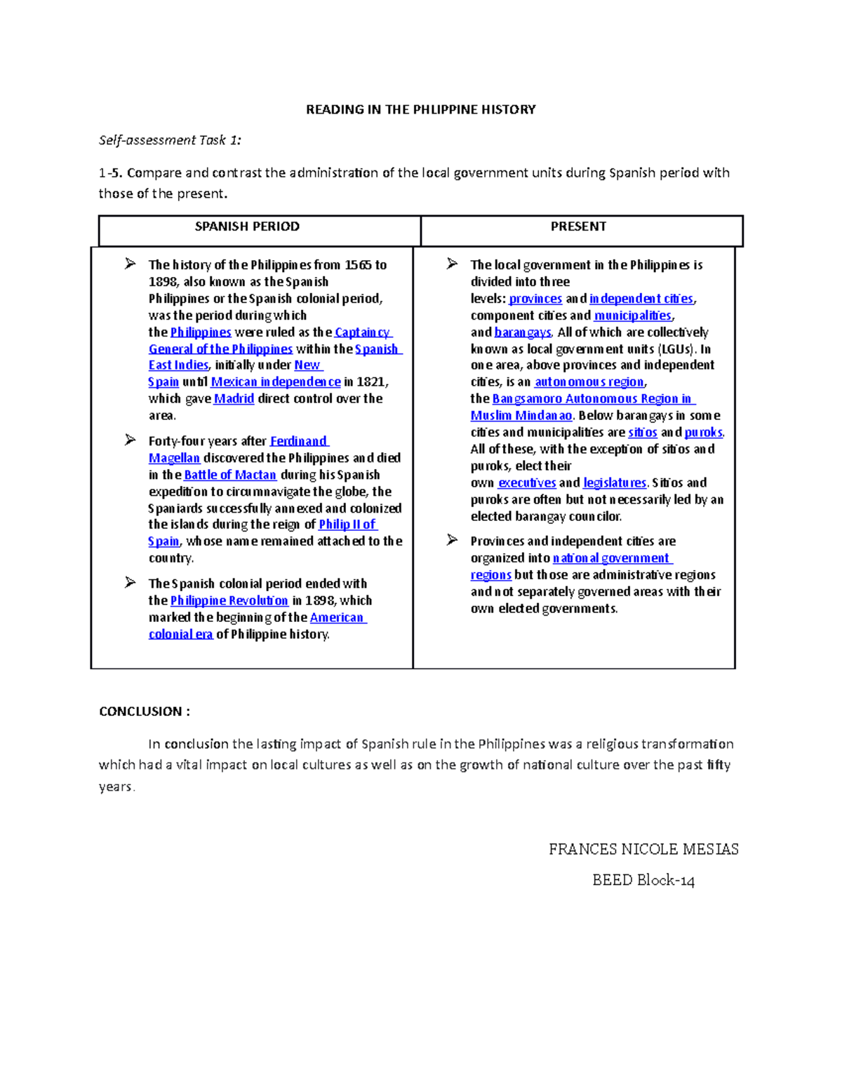 Practice Materials number 1 - READING IN THE PHLIPPINE HISTORY Self ...