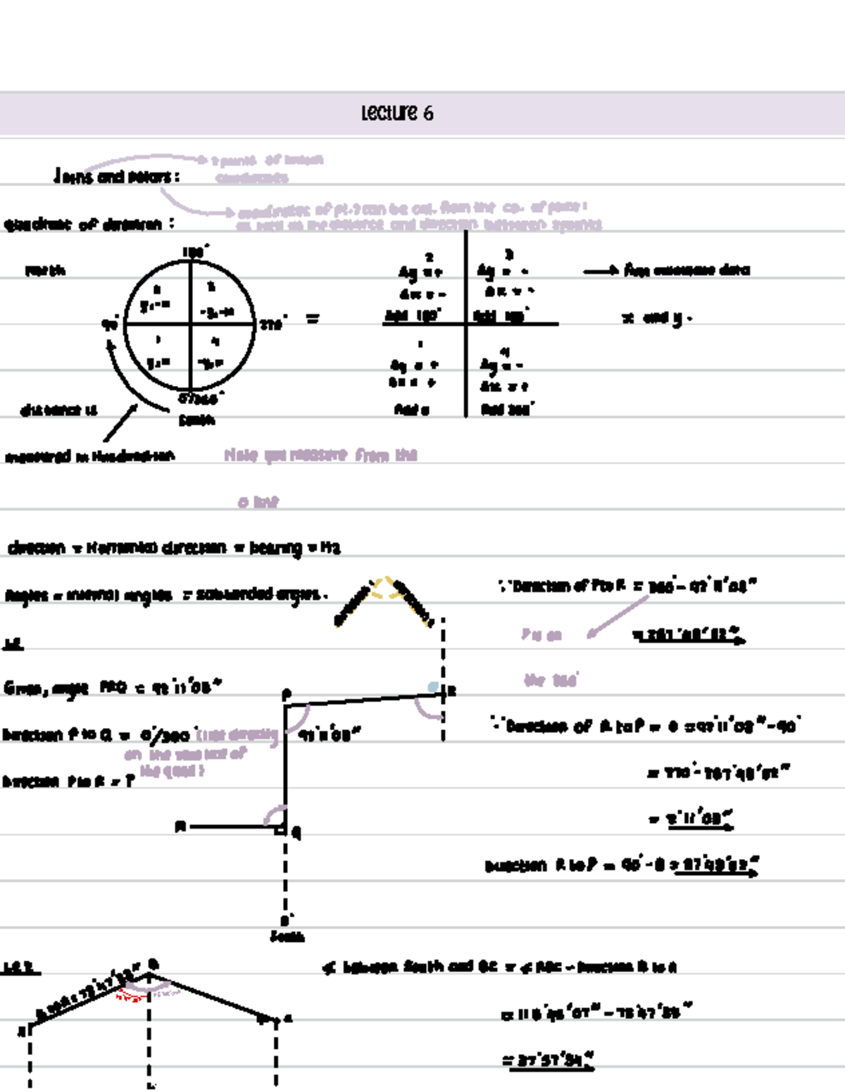MINN 2016 A- Engineering Surveying - Lecture 6 ↑ 2 points of known ...