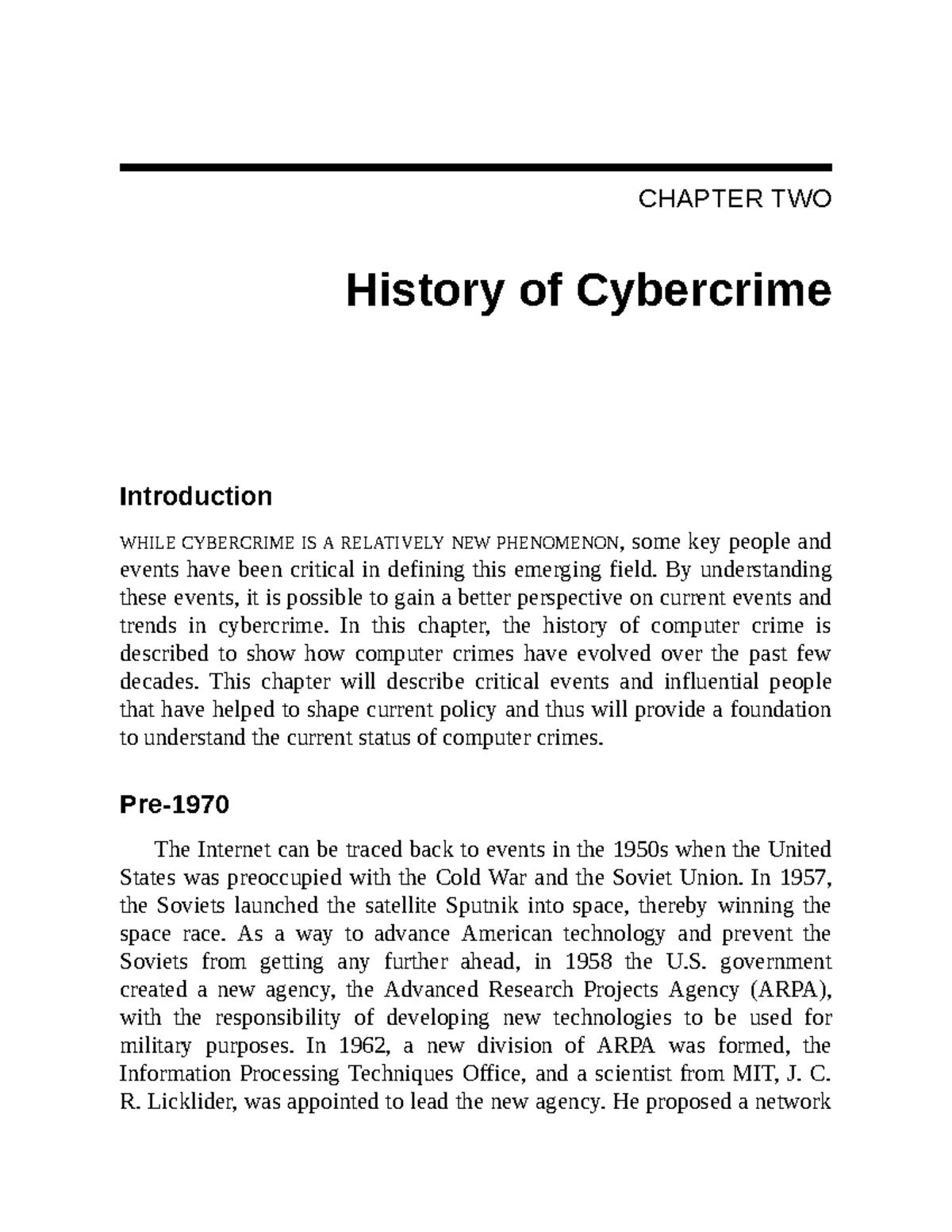 Module 2 - 2 - History of Cybercrime - CHAPTER TWO History of ...
