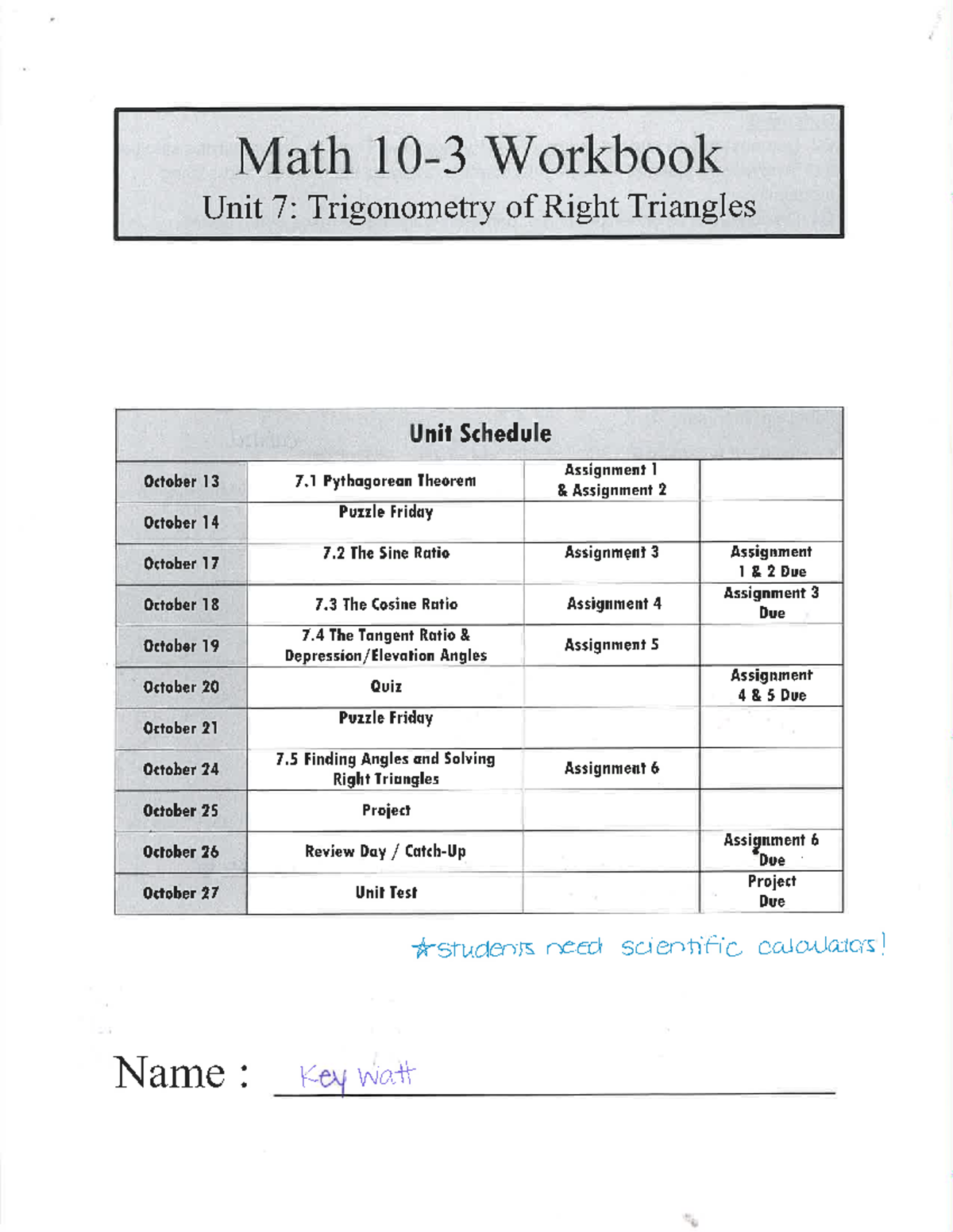 10-3 Trig Booklet KEY ALL - Studocu