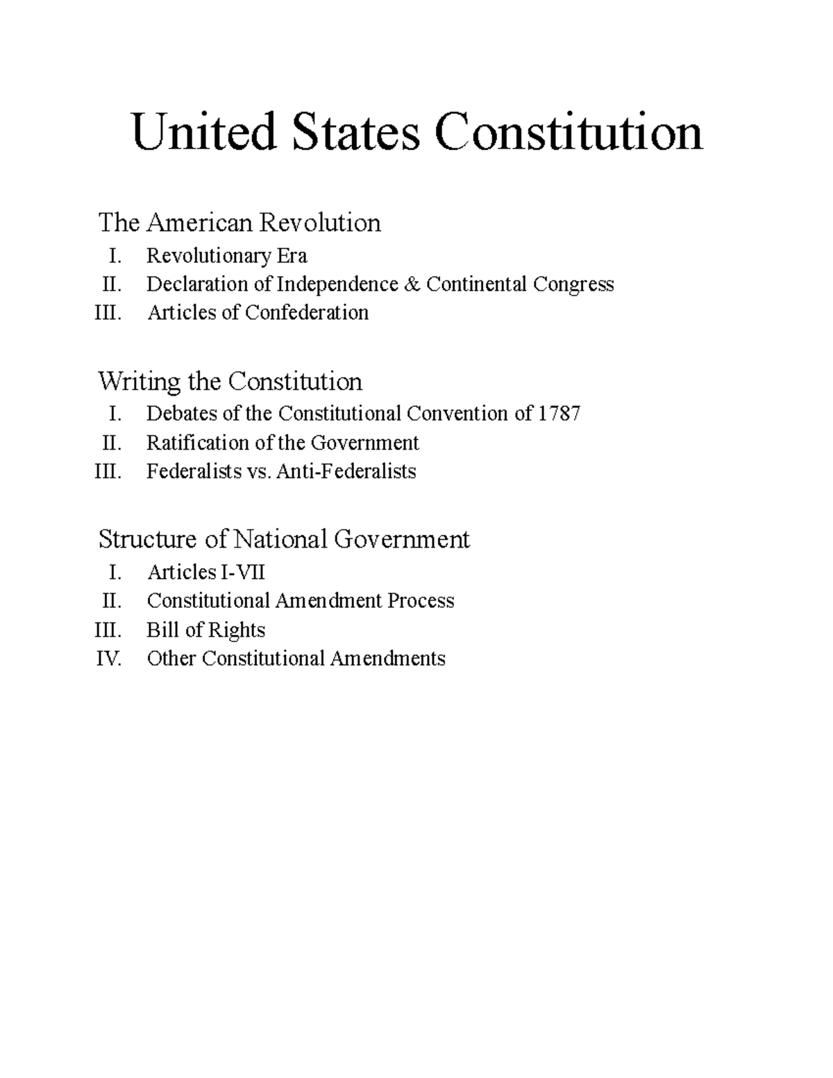 United States Constitution - POLS 1113 - United States Constitution The ...