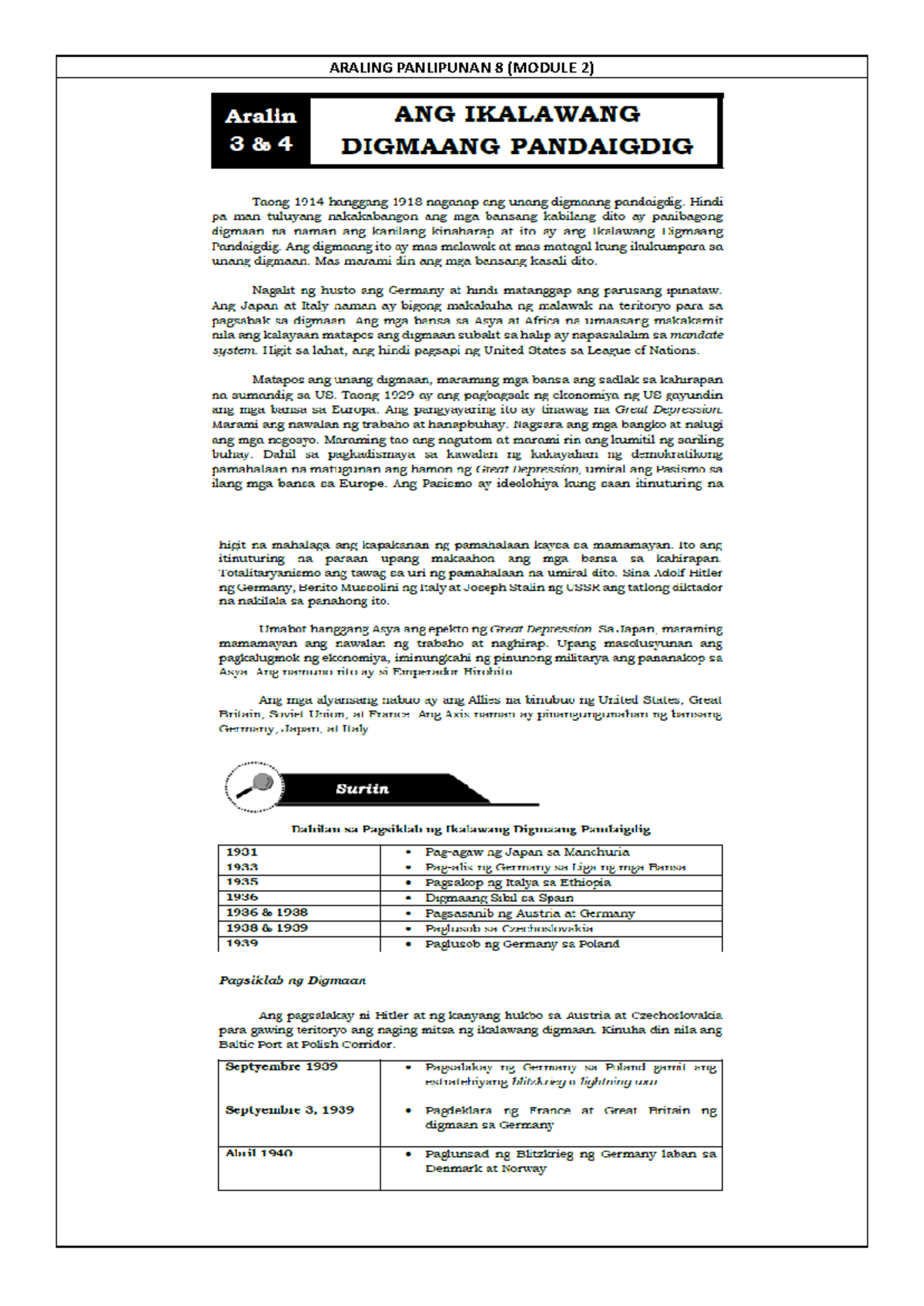AP 8- Module 2 - Learner's Activity Sheet - Bachelor of Secondary ...
