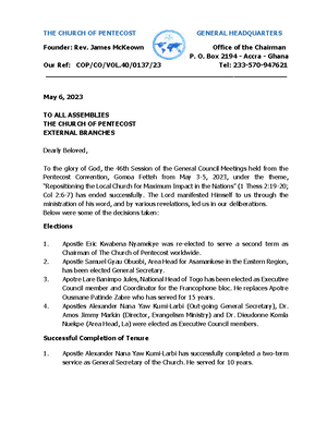 Vision 2028 draft 22 - English - THE CHURCH OF PENTECOST VISION 2028 ...